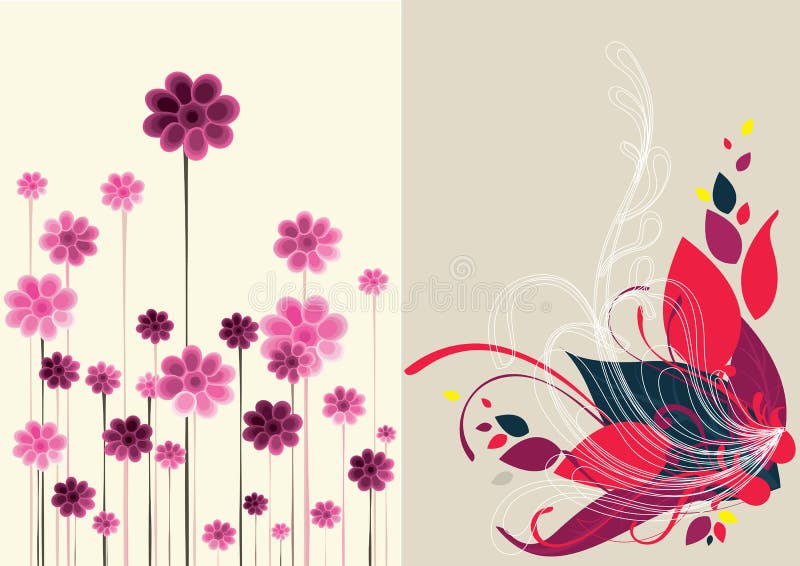 Beautiful Floral Abstract Background in Soft Red Stock Vector ...