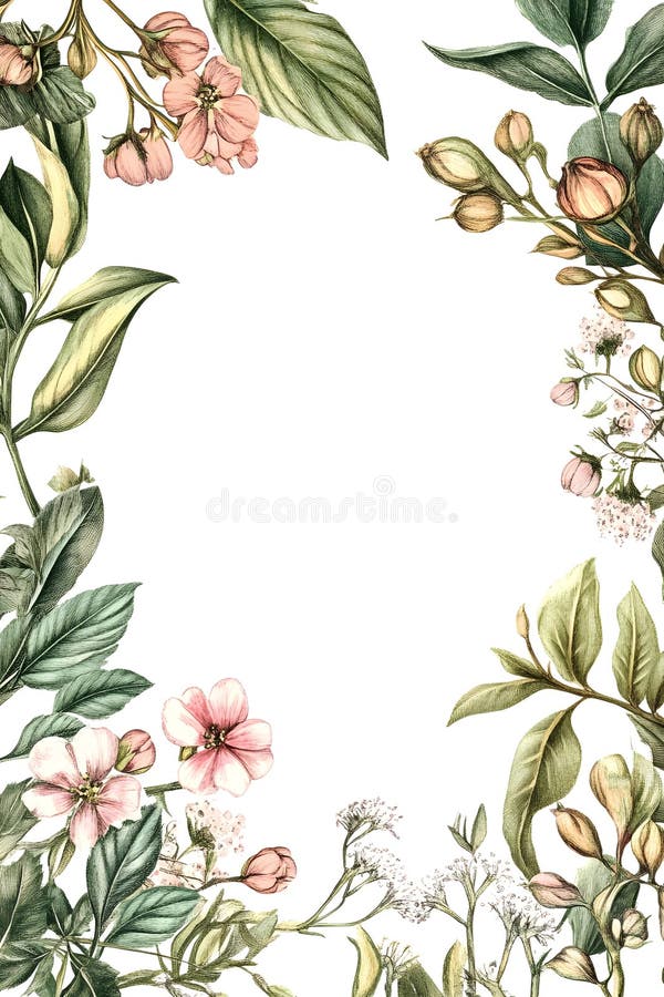 Beautiful Floral Border Design with Soft Pastel Colors and Natural ...