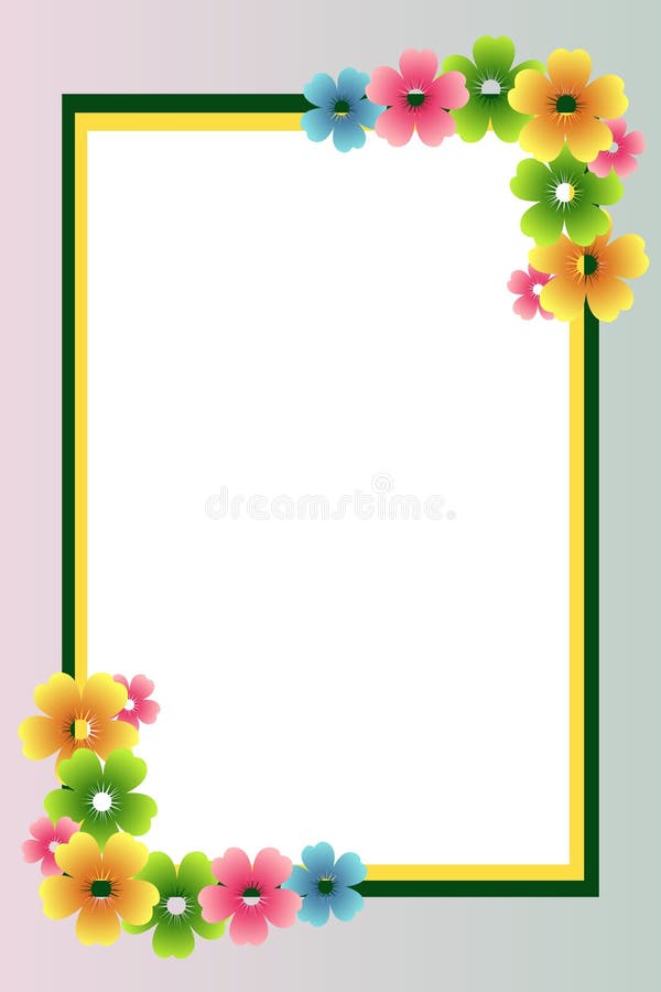 Beautiful Floral Border Frame Design Concept Isolated on Plain Gradient ...