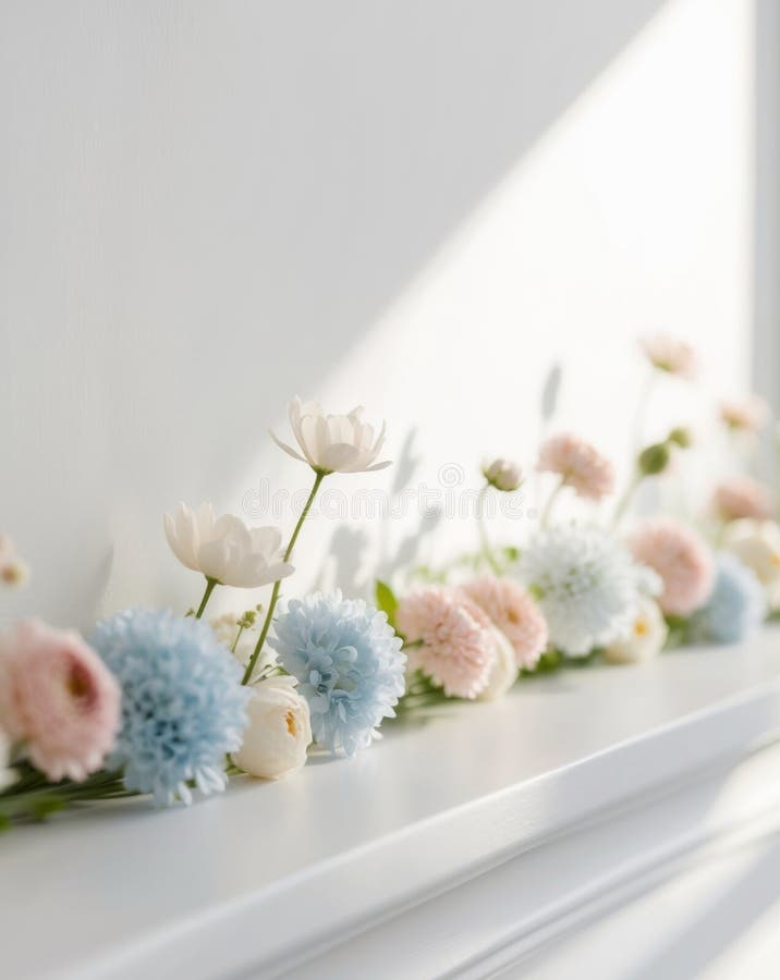 Beautiful Floral Border with Soft Colors. Stock Photo - Image of ...