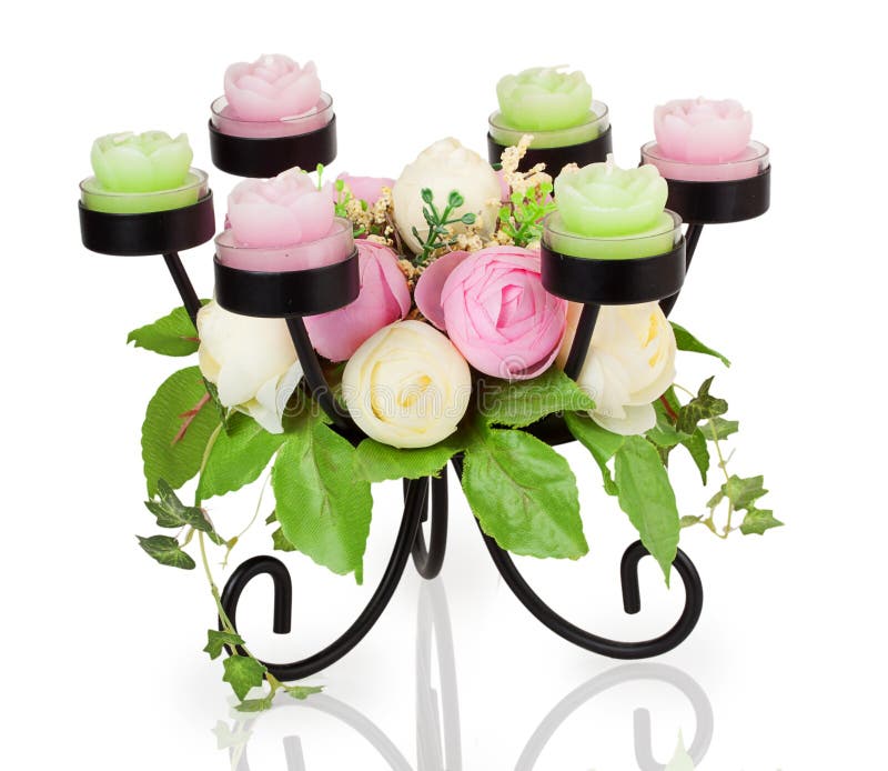 Beautiful floral candle stock image. Image of bouquet - 38916055