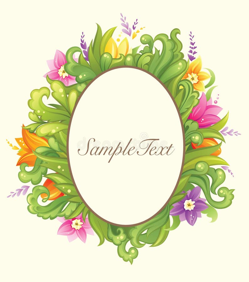 Beautiful Floral Circle Design Stock Vector - Illustration of round ...