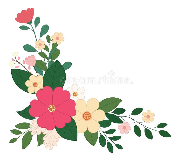Beautiful Floral Corner Frame Graphic Element Design Stock Illustration ...