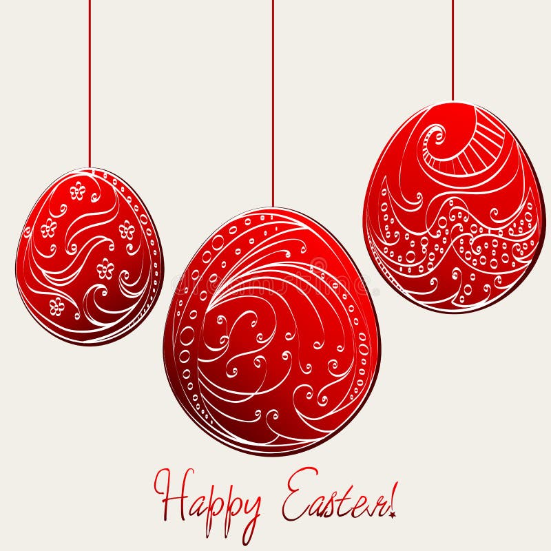 Beautiful Floral Easter Eggs Illustration Stock Vector - Illustration ...