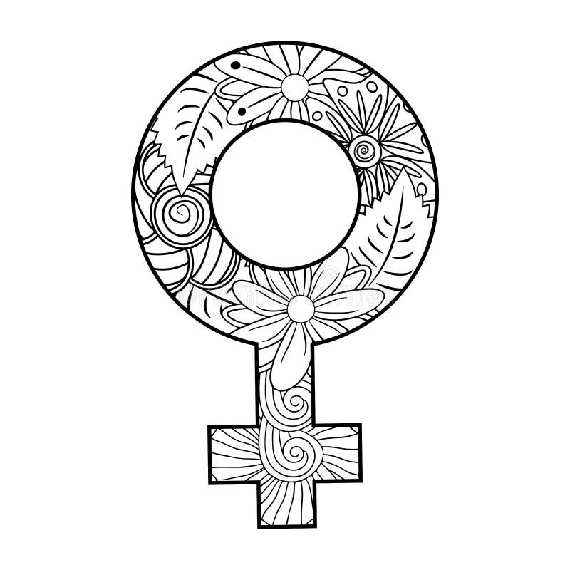 Beautiful Floral Feminine Symbol Of Venus As Female Gender Sign Stock