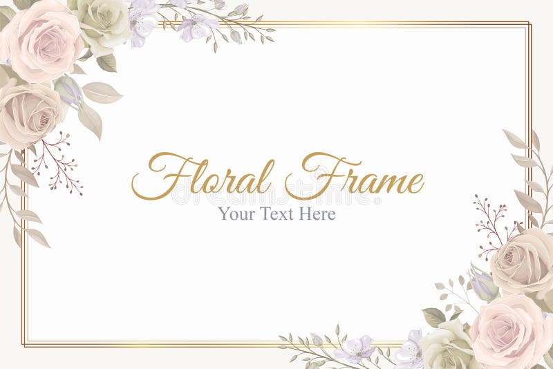 Beautiful Floral Frame Background Design Stock Vector - Illustration of ...