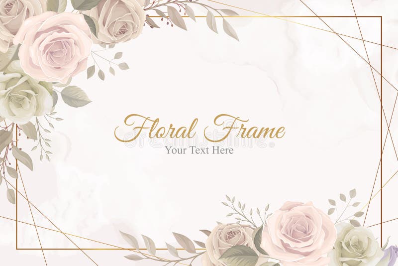 Beautiful Floral Frame Background Design Stock Vector - Illustration of ...