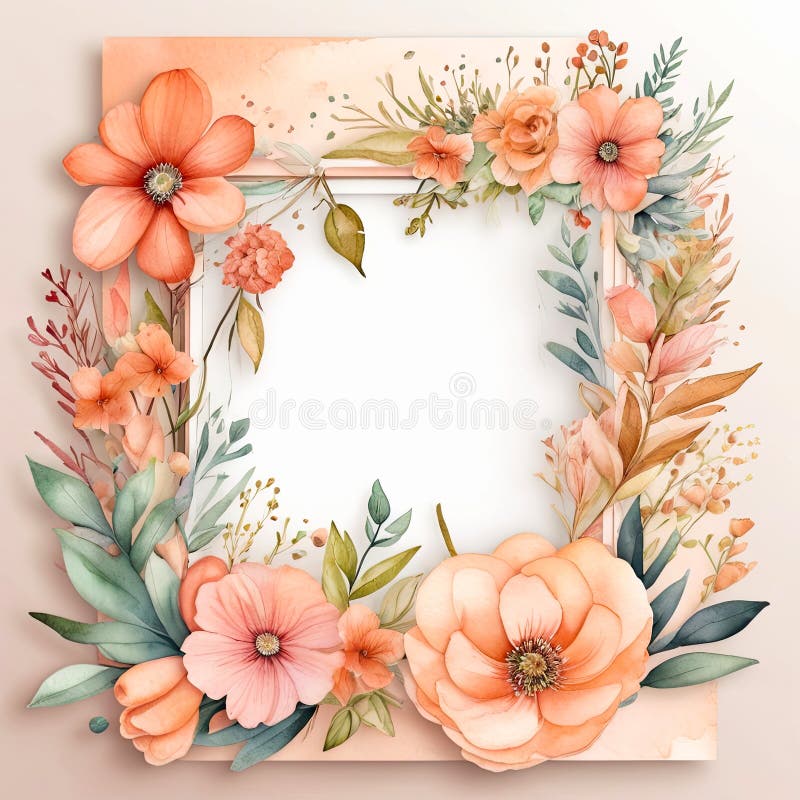 Beautiful Floral Frame with Gentle Colorful Flowers Stock Image - Image ...