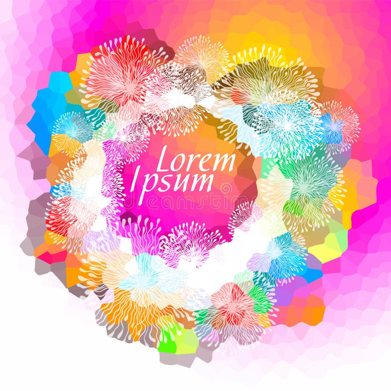 Beautiful Floral Multi-colored Frame. Vector Illustration Stock Vector ...