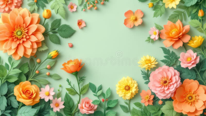 Beautiful Floral Paper Cut Wallpaper Stock Illustration - Illustration ...