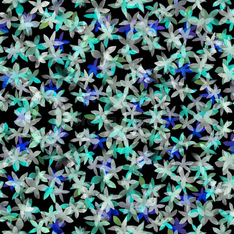 Beautiful Floral Pattern Drawn with Watercolor Technique, Stock ...