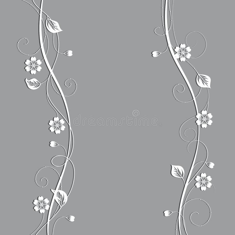 Beautiful Floral Pattern on Gray Background. Stock Vector ...