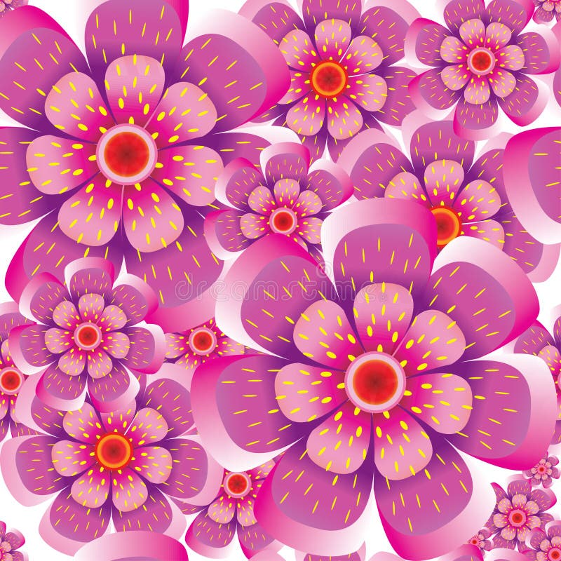 Beautiful Floral Pattern in Magic Magenta Color with Transparent ...