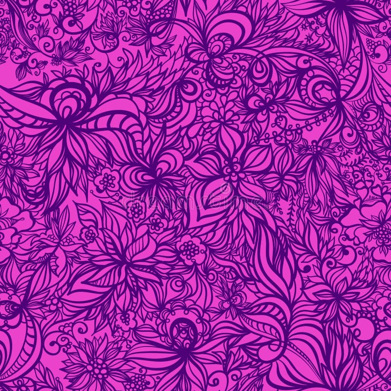 Beautiful Floral Seamless Pattern with Swirls Stock Vector ...