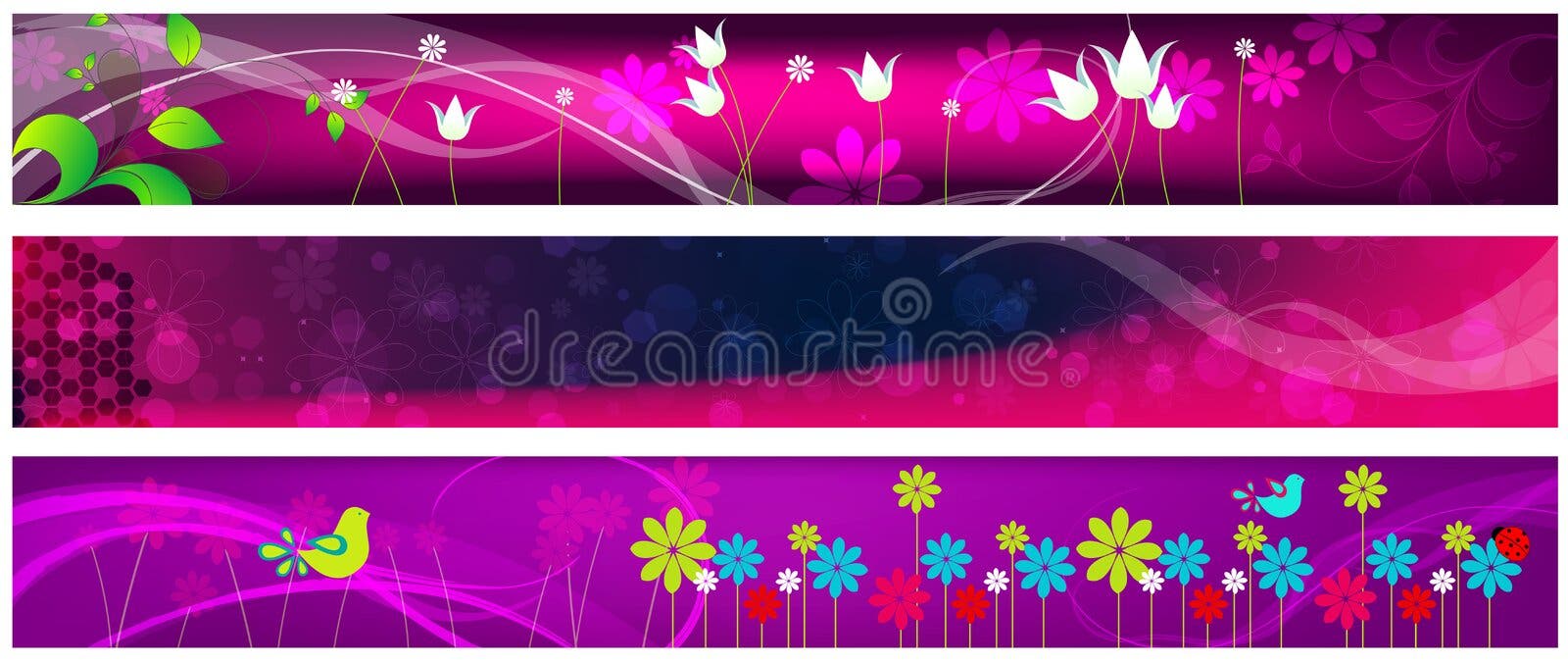 Spring web banners stock vector. Illustration of editable - 13624697