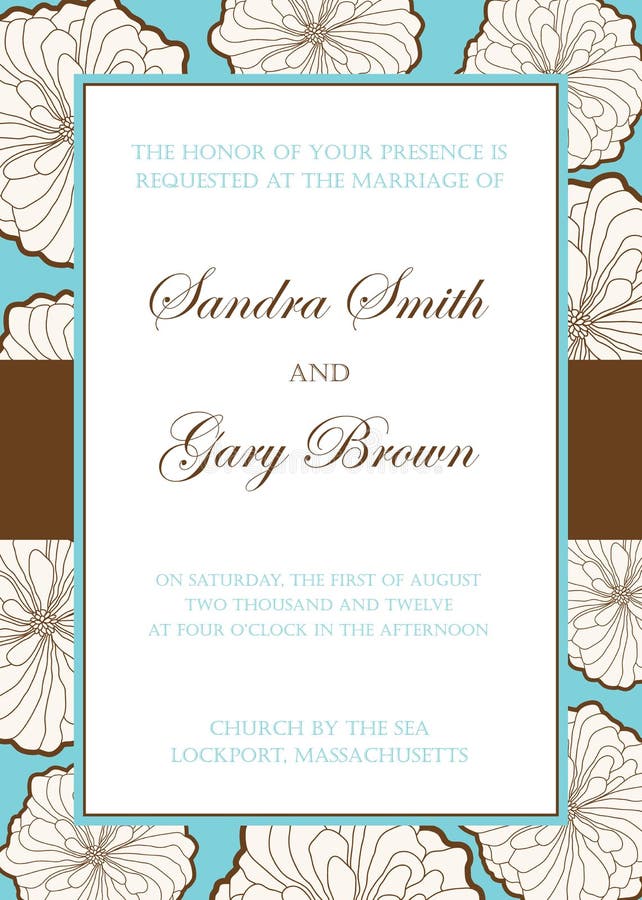 Beautiful Floral Wedding Invitations. Stock Vector - Illustration of ...