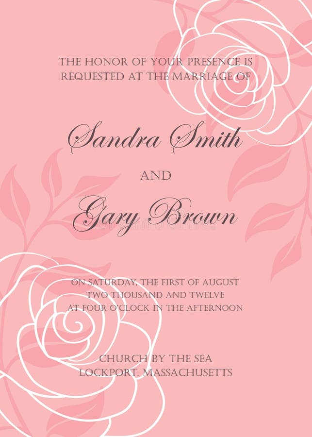 Beautiful Floral Wedding Invitations. Stock Vector - Illustration of ...