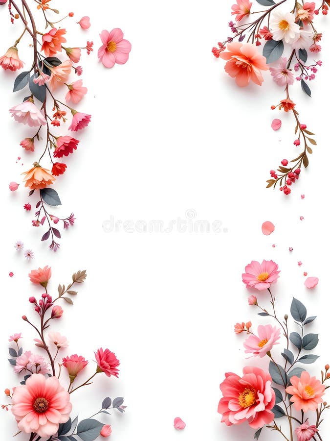 Beautiful Florar Design Frame Detailed Illustrated Stock Illustration ...