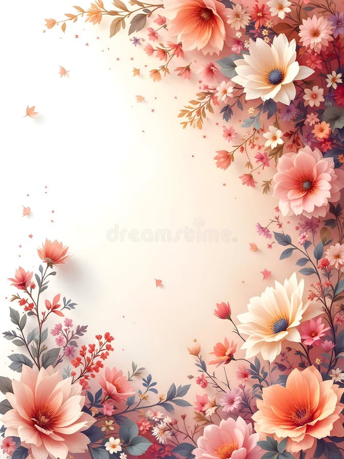 Beautiful Florar Design Frame Detailed Illustrated Stock Illustration ...