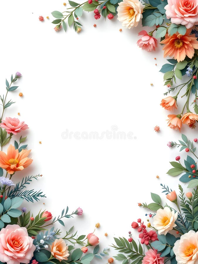 Beautiful Florar Design Frame Detailed Illustrated Stock Illustration ...