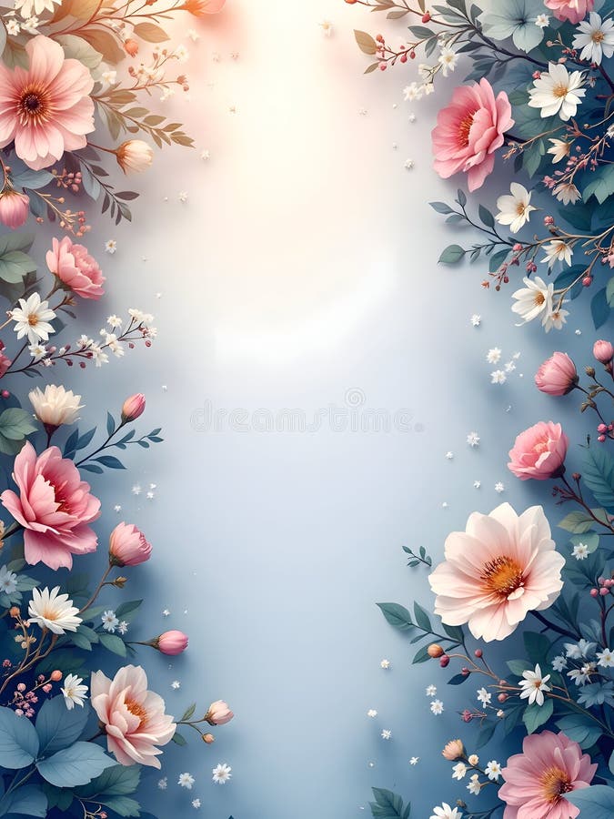 Beautiful Florar Design Frame Detailed Illustrated Stock Illustration ...