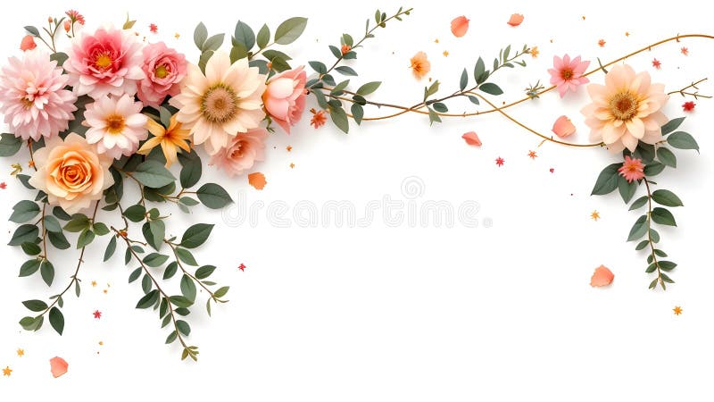 Beautiful Florar Design Frame Detailed Illustrated Stock Illustration ...