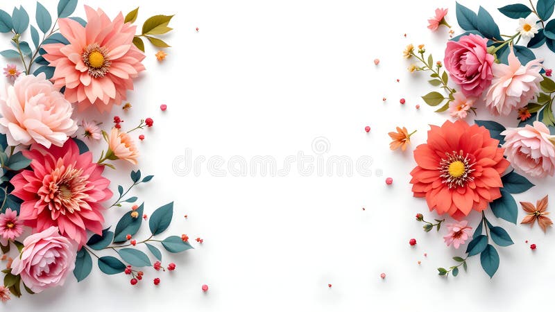 Beautiful Florar Design Frame Detailed Illustrated Stock Illustration ...