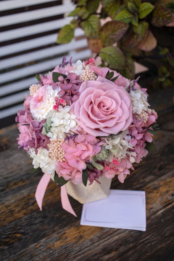 Beautiful Flower Box. Magic Flowers Box. Roses and Hydrangea. Space for ...