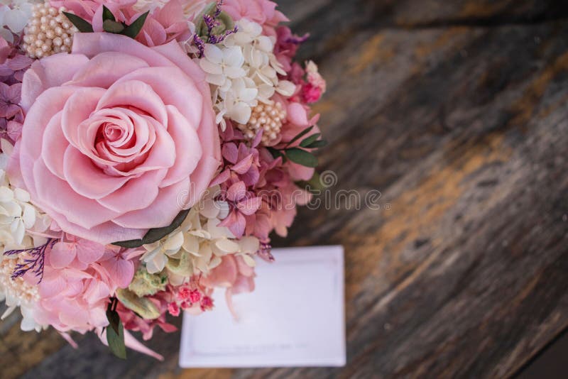 Beautiful Flower Box. Magic Flowers Box. Roses and Hydrangea. Space for ...