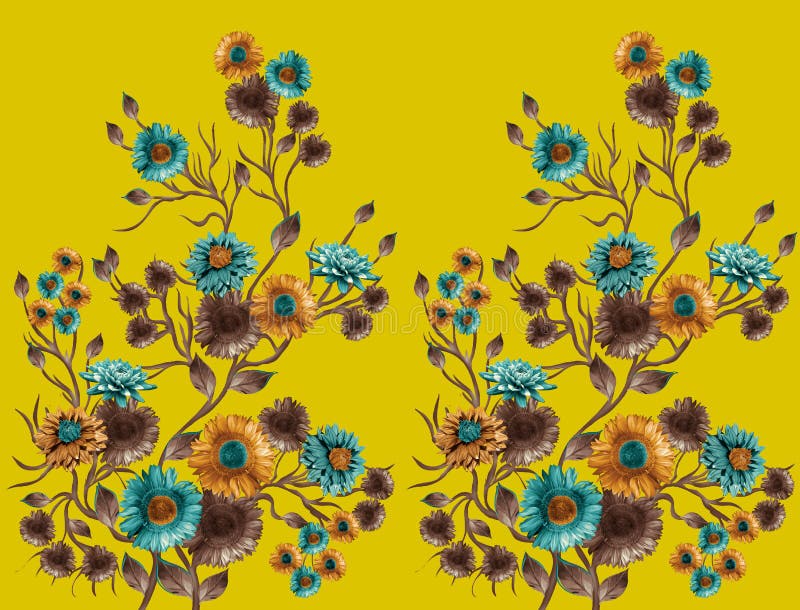 Beautiful flower bunch stock illustration. Illustration of fractal ...