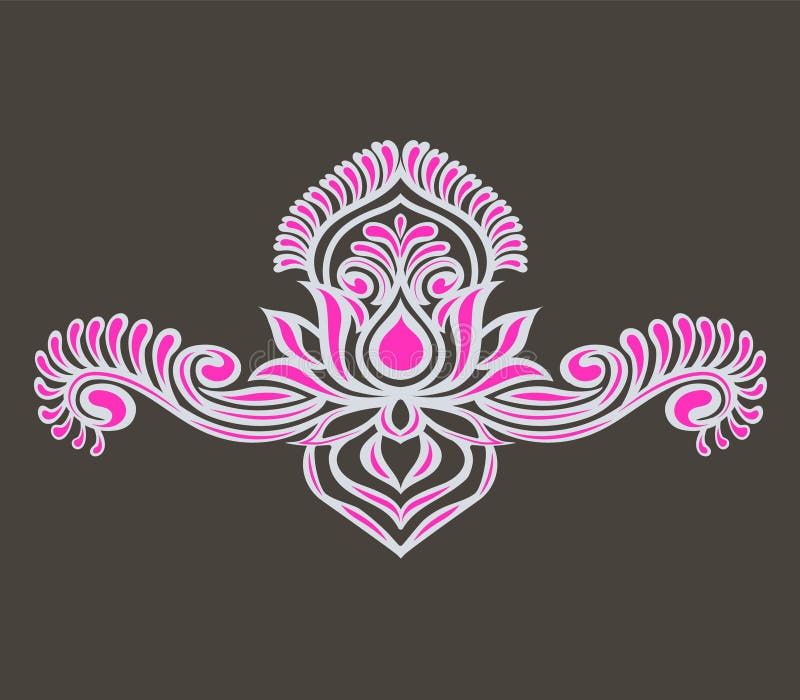 Beautiful Flower Floor Alpona Rangoli Design Stock Vector ...