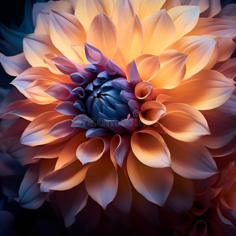 A Beautiful Flower Has Many Different Colored Petals on it S Stem Stock ...