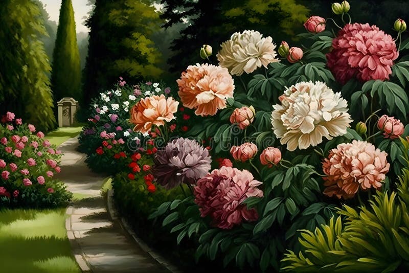 Beautiful Flower Magic Garden. Neural Network Generated Art Stock ...