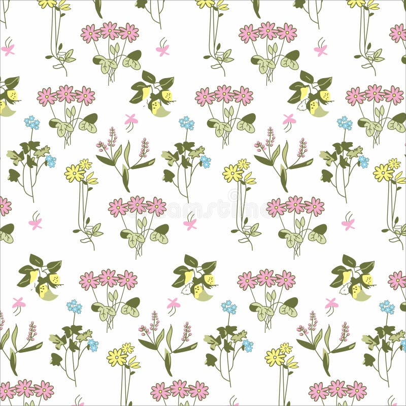 Beautiful Flower Pattern All Over Vector Stock Vector - Illustration of ...