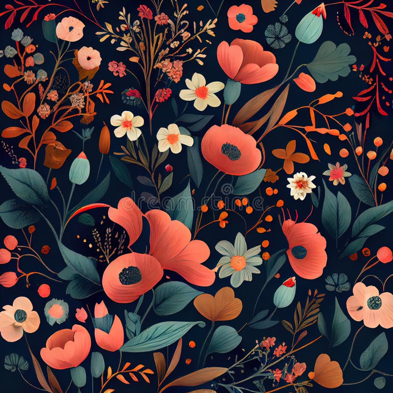 Beautiful Flower Pattern stock illustration. Illustration of abstract ...