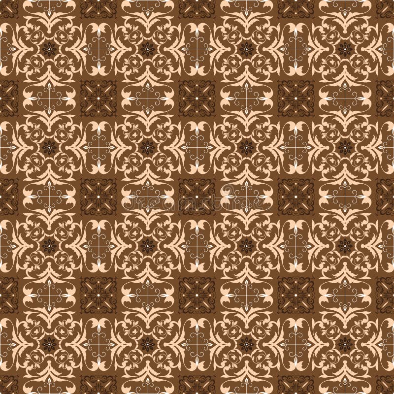 Beautiful Flower Pattern on Traditional Batik with Elegant Brown Color ...