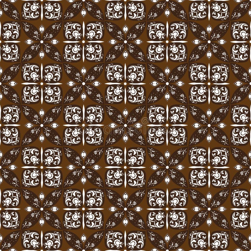 Beautiful Flower Patterns on Central Java Batik Design with Good Dark ...