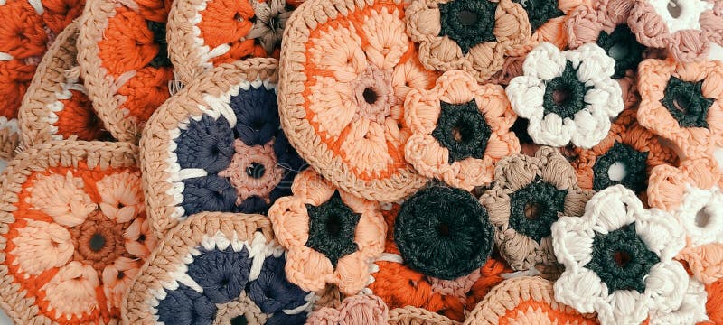 Beautiful Flower-shaped Knitting that Forms the Background Stock Photo ...