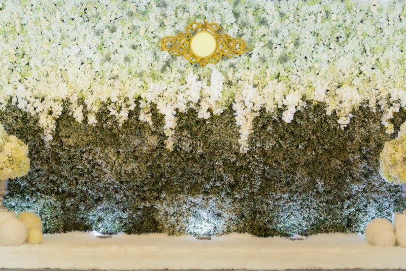 Beautiful Flowers Backdrop for Wedding Scene. Stock Image - Image of ...
