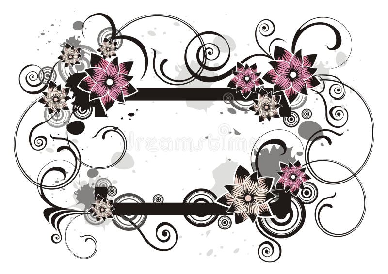 Beautiful flowers frame. stock vector. Illustration of curve - 9771710