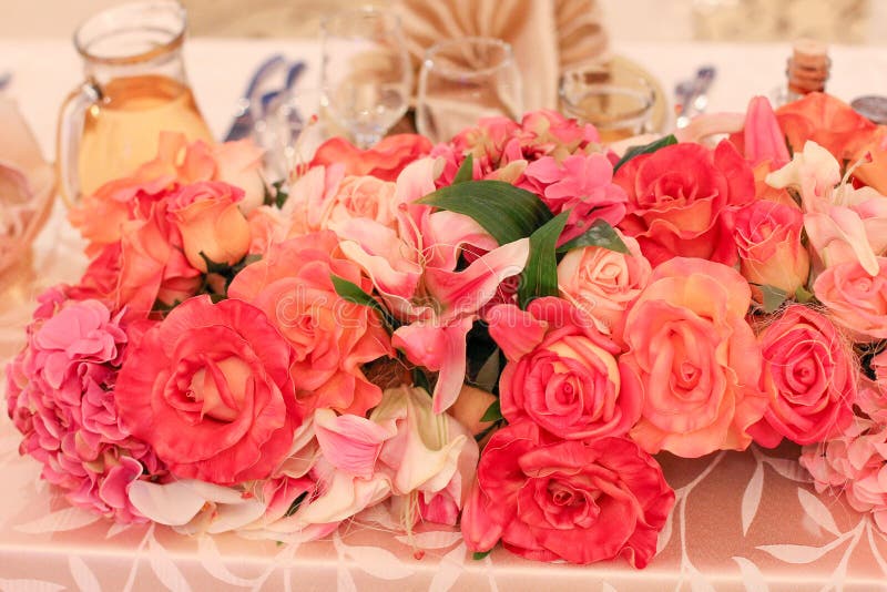 Beautiful Flowers on a Table Stock Photo - Image of celebrate, decorate ...