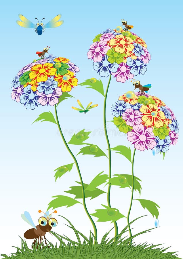 Beautiful flowers. Vector. stock vector. Illustration of sheet - 9130224