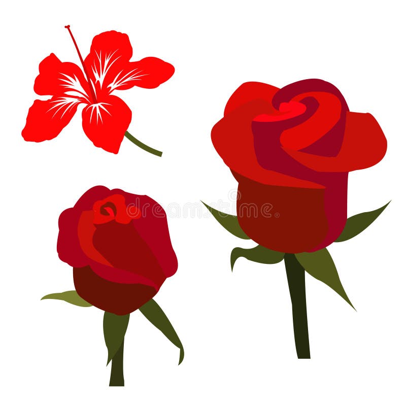 Beautiful Flowers Vector Art Work Designs Bundle. Stock Vector ...