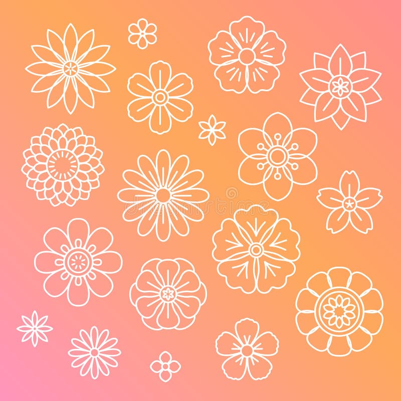 Beautiful Flowers Vector Flora Seamless Stock Vector - Illustration of ...