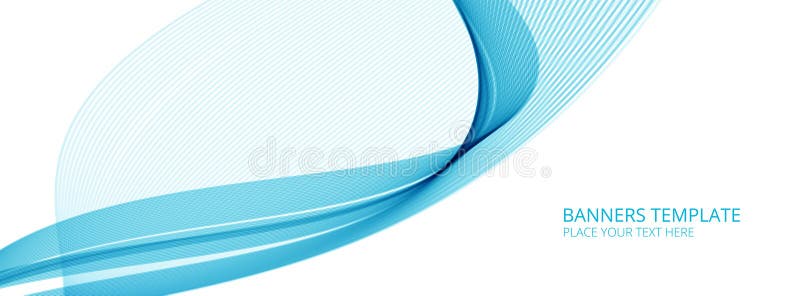 Beautiful Flowing Blue Wave Banner on White Background Illustration ...