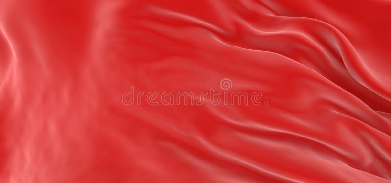 Beautiful Flowing Fabric of Red Wavy Silk or Satin. 3d Rendering Image ...