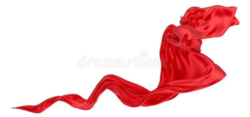 Beautiful Flowing Fabric of Red Wavy Silk or Satin. 3d Rendering Image ...