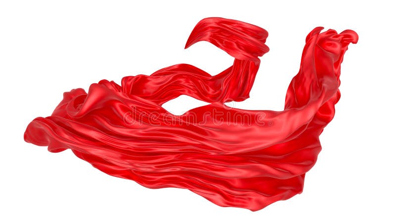 Beautiful Flowing Fabric of Red Wavy Silk or Satin. 3d Rendering Image ...