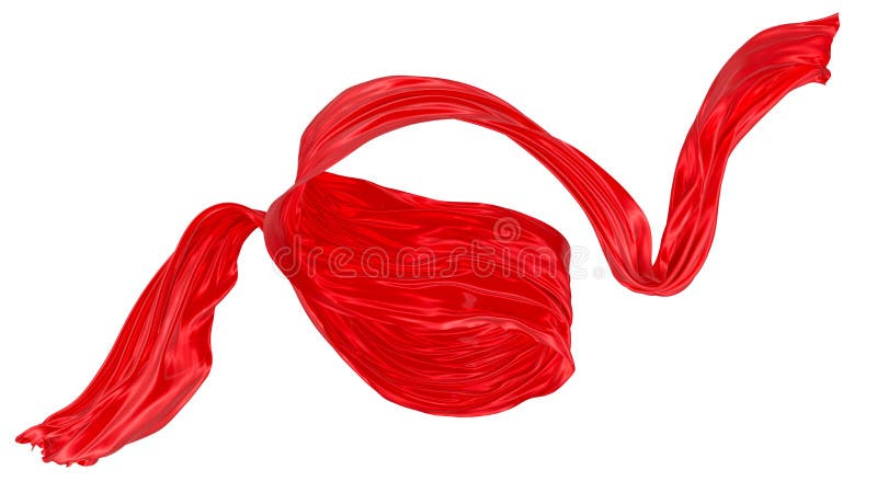 Beautiful Flowing Fabric of Red Wavy Silk or Satin. 3d Rendering Image ...