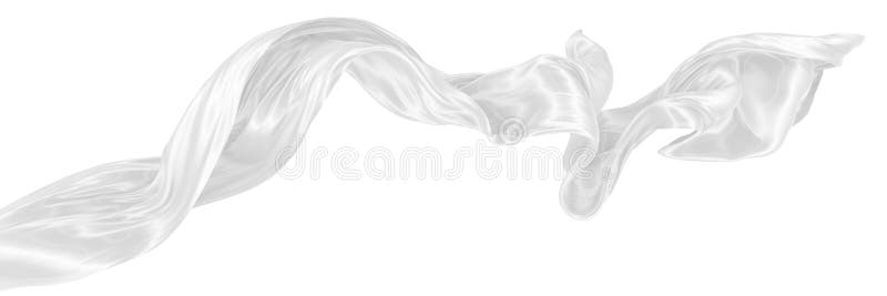 Beautiful Flowing Fabric of White Wavy Silk or Satin. 3d Rendering ...